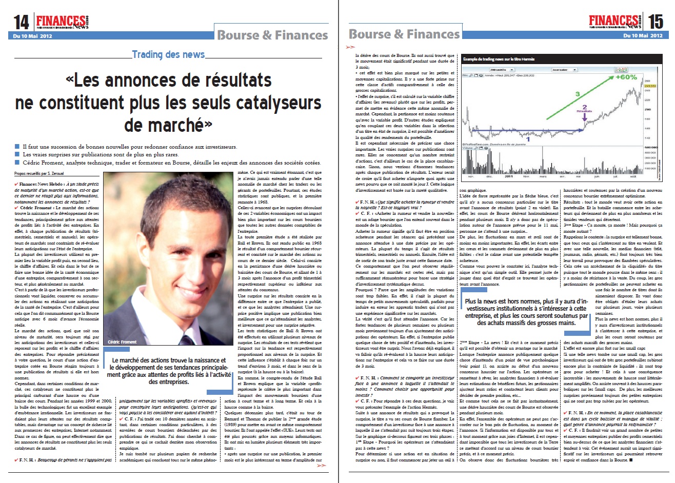 Nouvelle interview pour l'hebdo "Finances News" - E-Devenir Trader